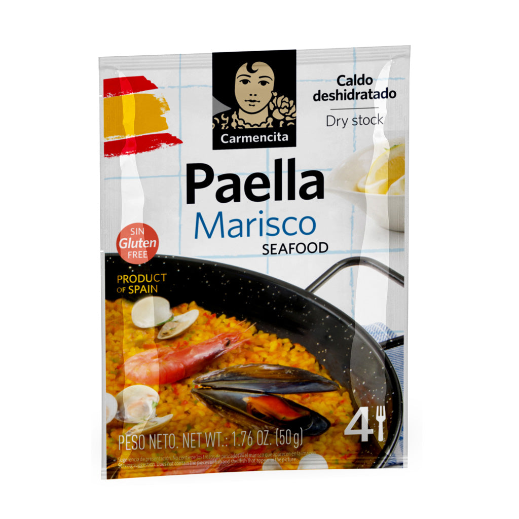 DRY SEAFOOD PAELLA STOCK SACHET 4 SERVINGS – Carmencita USA
